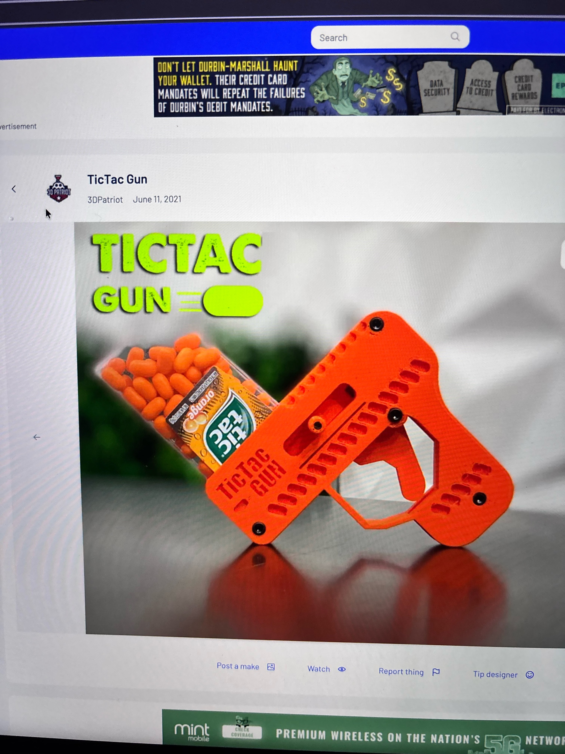 Made a cool little tic tac gun words pretty well actually | Creality Cloud