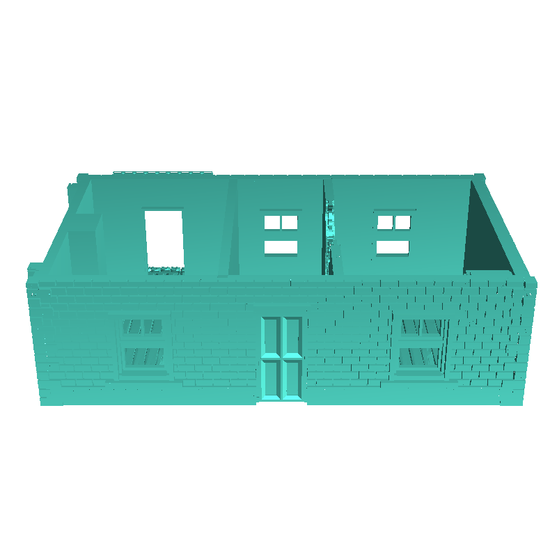 Props & Terrain STL Download - Brick building with two annexes and ...
