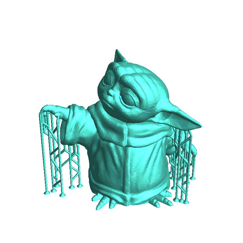 Free Characters & Creatures STL Download - baby-yoda-treesupportby Jean-Pierre Speybrouck