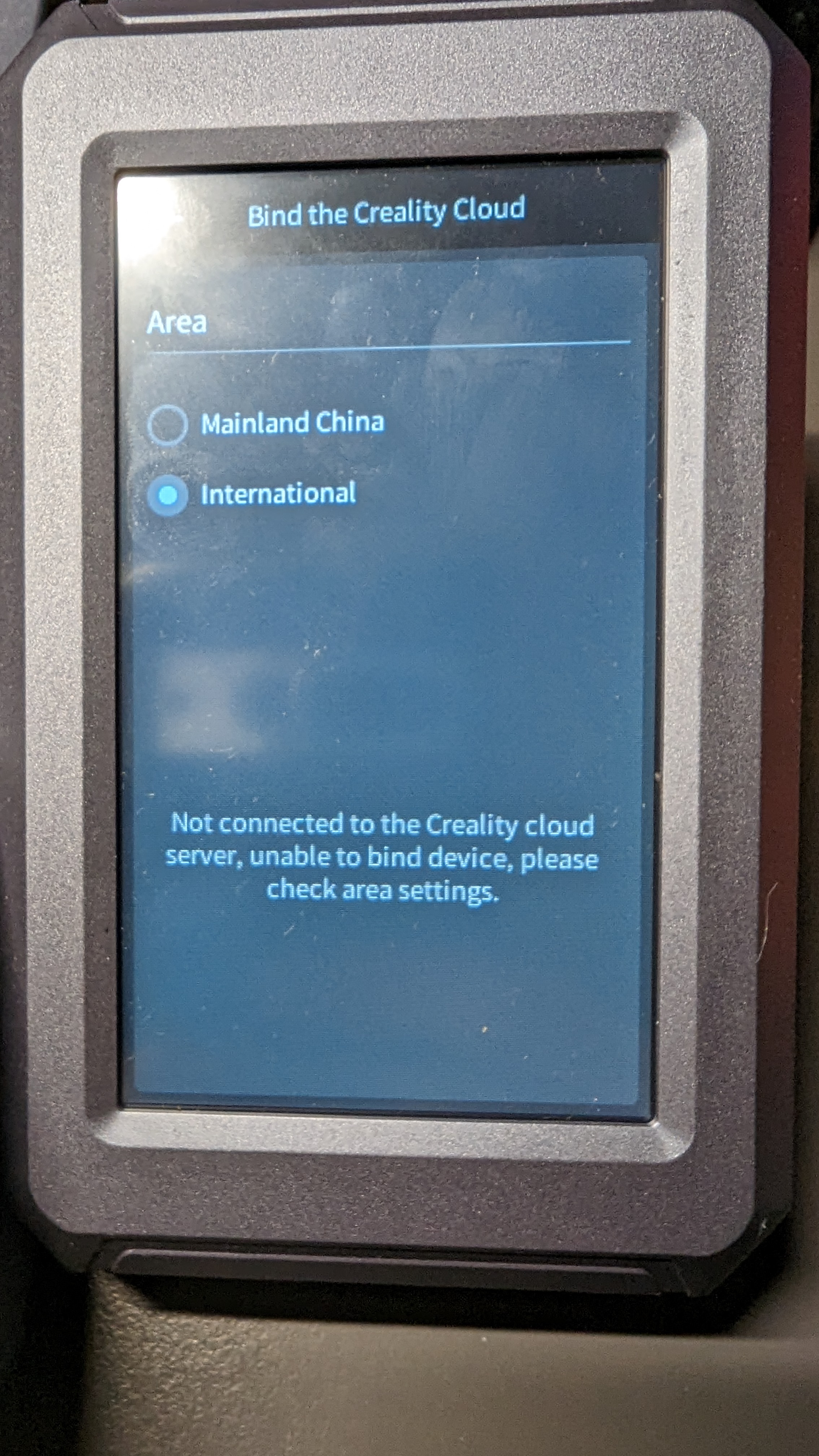 Hello, the printer has disconnected from the cloud and will not bind ...