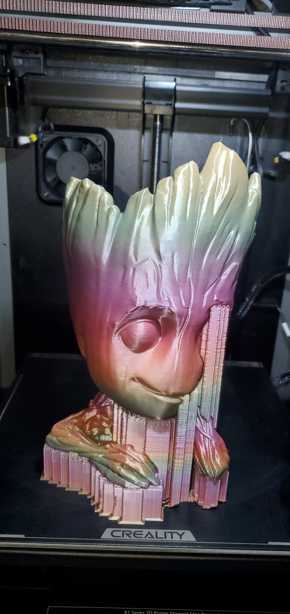 super cute groot flower planter! I created this one with steampunk colored pla. this is perfect ...