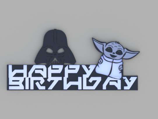 Starwars birthday cake topper Dark Vader Yoda star wars