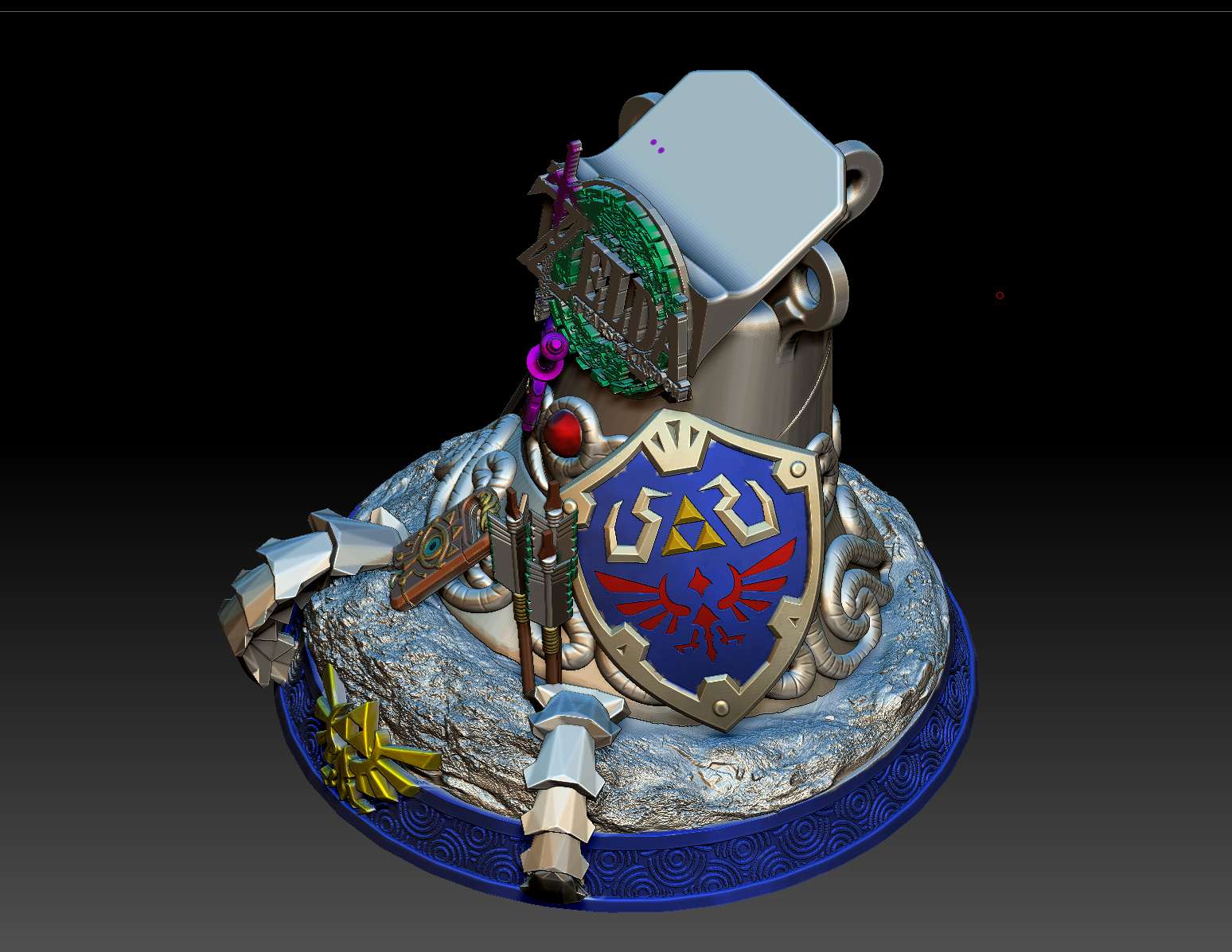 zelda TotK nintendo switch pro controller stand | 3D models download ...