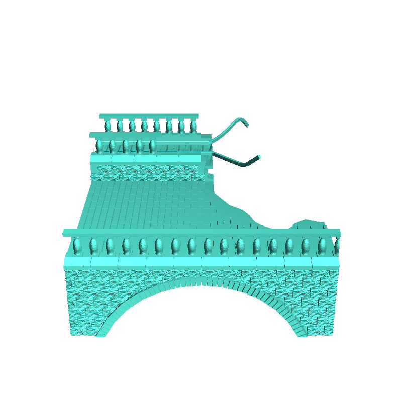 Other STL Download - Set of damaged bridges with a dock and a two-story ...