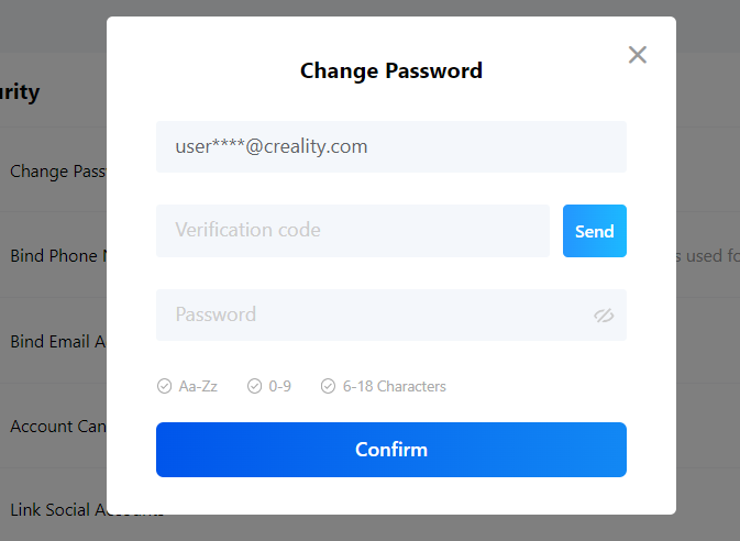 Change your password via App