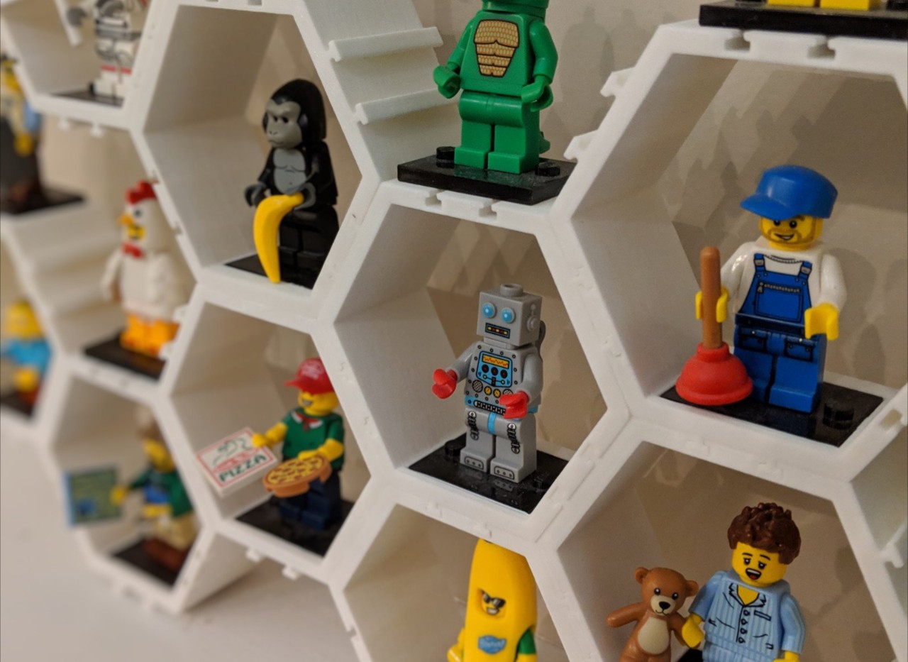 3D Printer Files | 3MF File | Lego Minifig Hexagon Wall Mount Display ...
