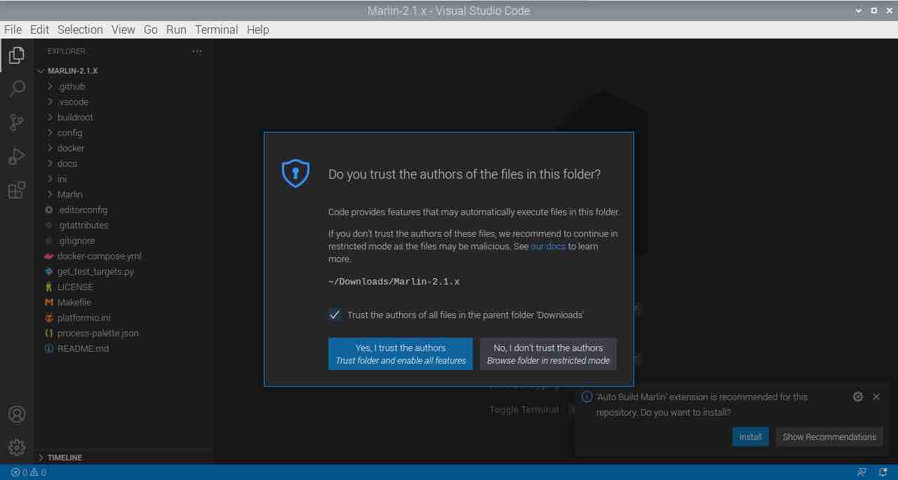 Making Marlin firmware with Visual Studio Code