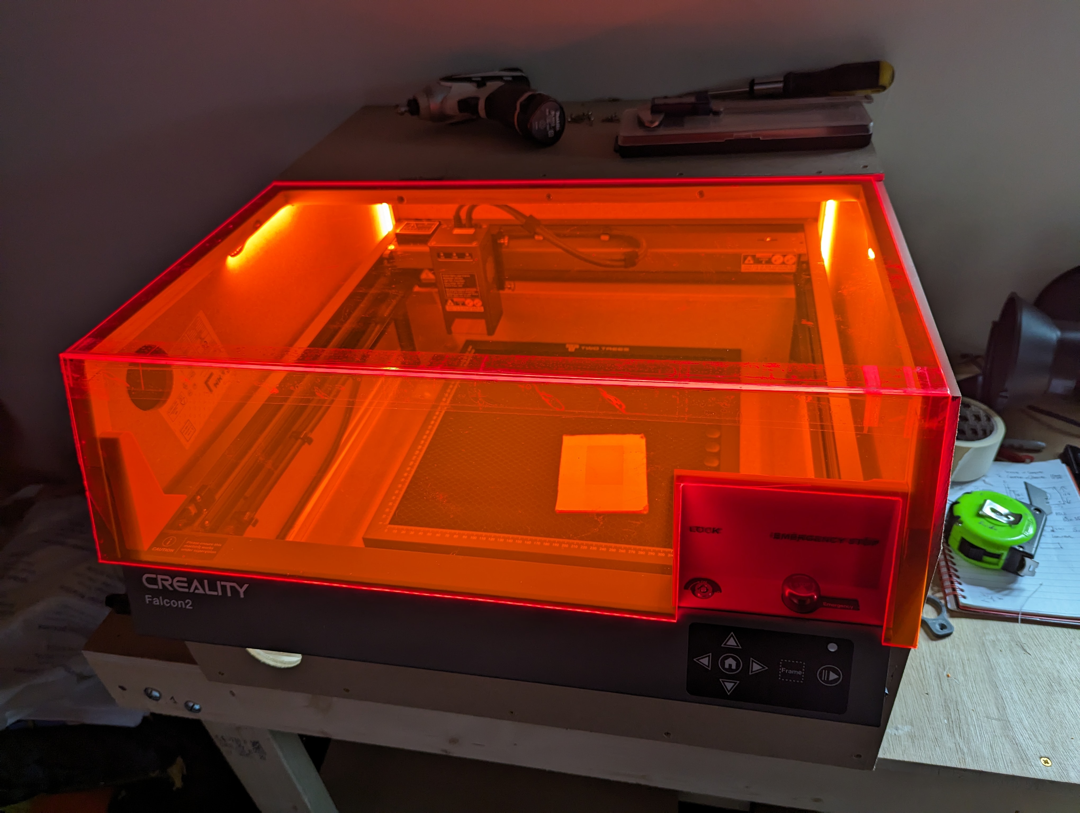 Built myself an enclosure for my Creality Falcon 2 22W Laser Engraver ...