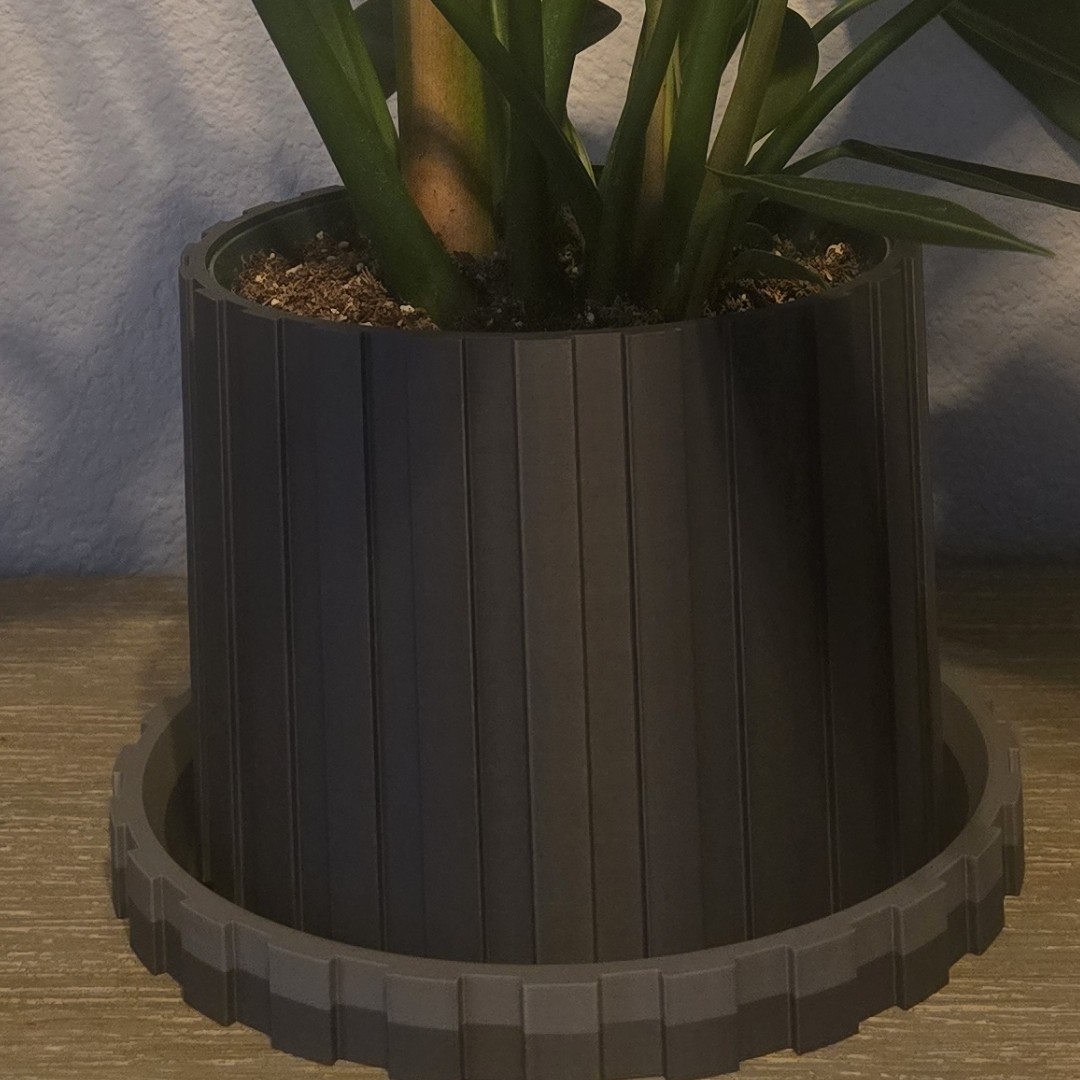 3D Printer Files | 3MF File | modern flower pot Vertical lines ...