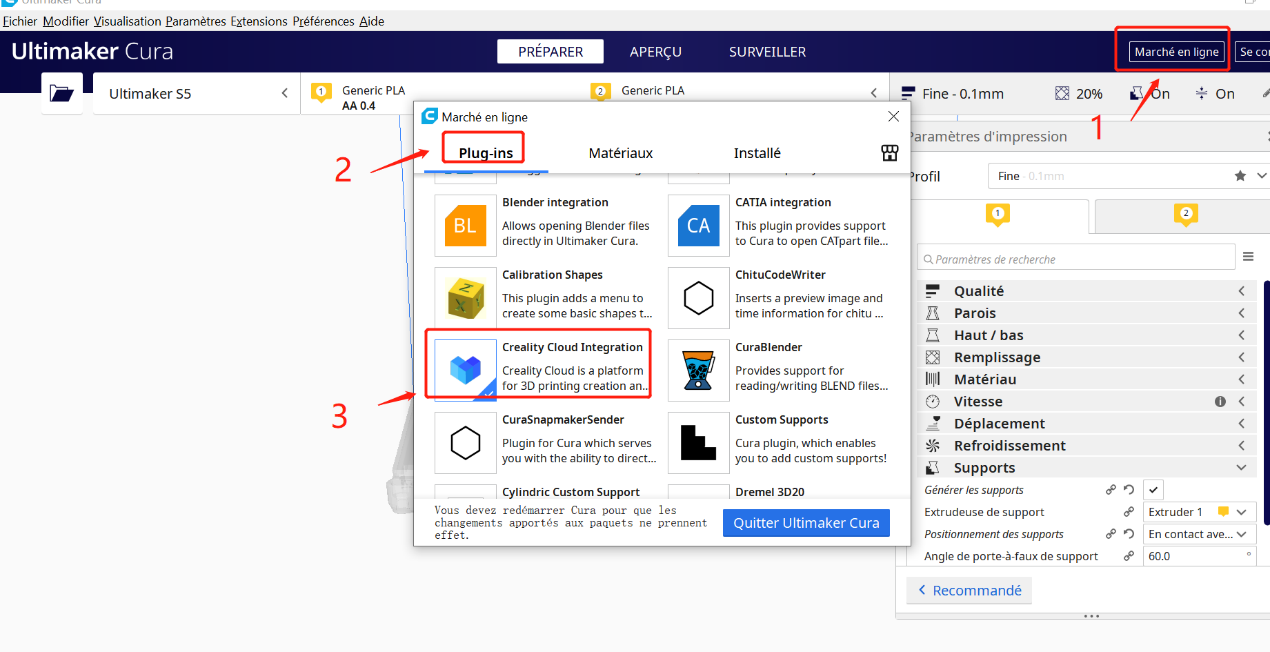 Comment télécharger le G-code sur Creality Cloud à partir d'Ultimaker Cura